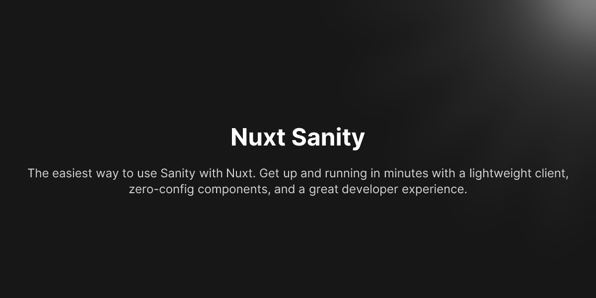 Nuxt Sanity - Nuxt Sanity